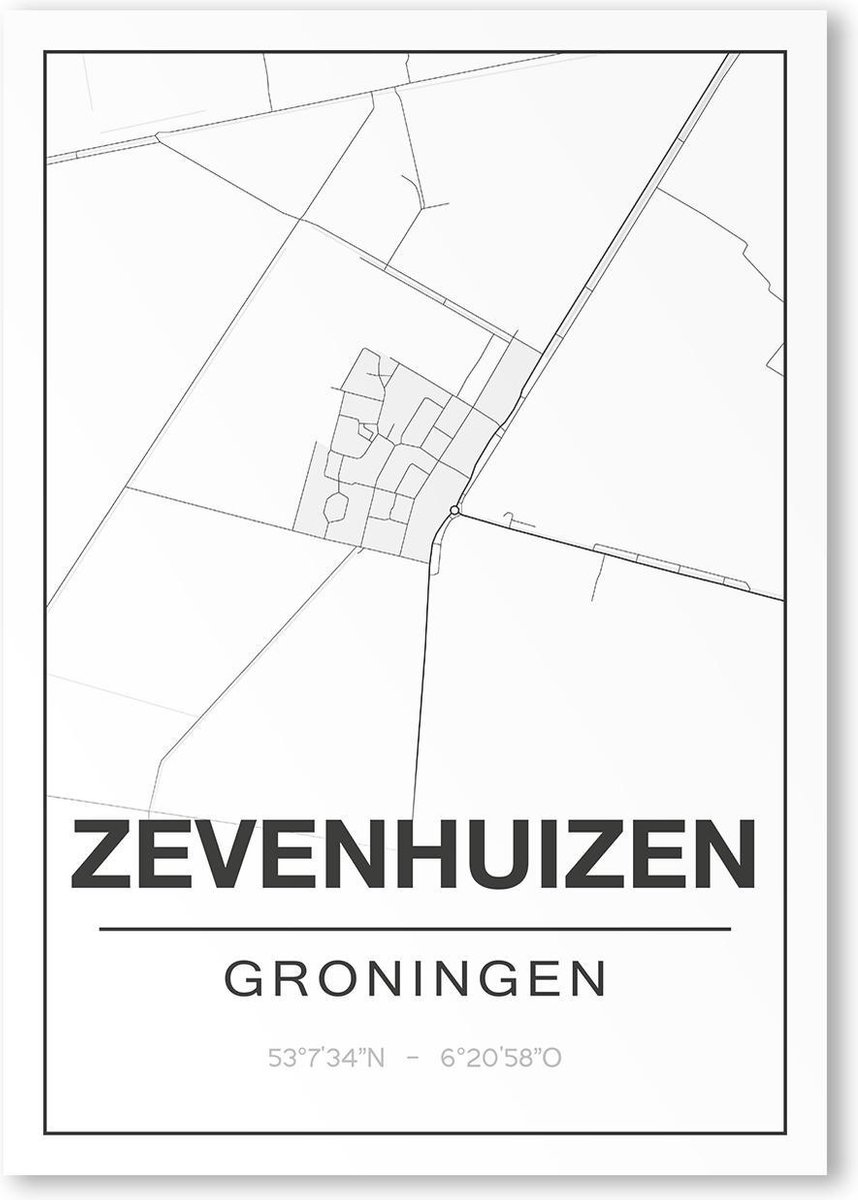 Poster/plattegrond ZEVENHUIZEN - 30x40cm | bol.com