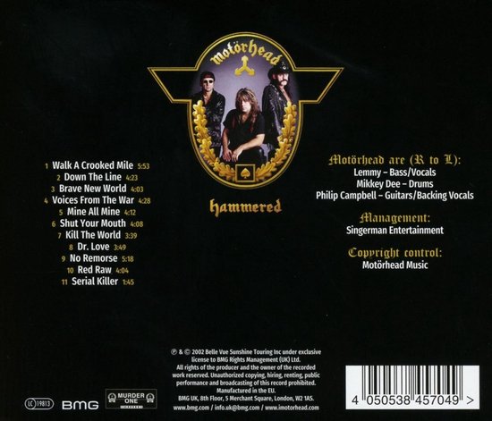 Motorhead - Hammered -Reissue-, Motorhead | Muziek | bol