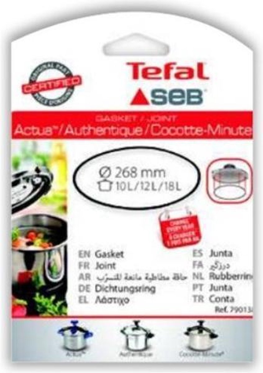 Tefal dekselring afdichting snelkookpan 268mm doorsnede 10 - 12 - 18 ...