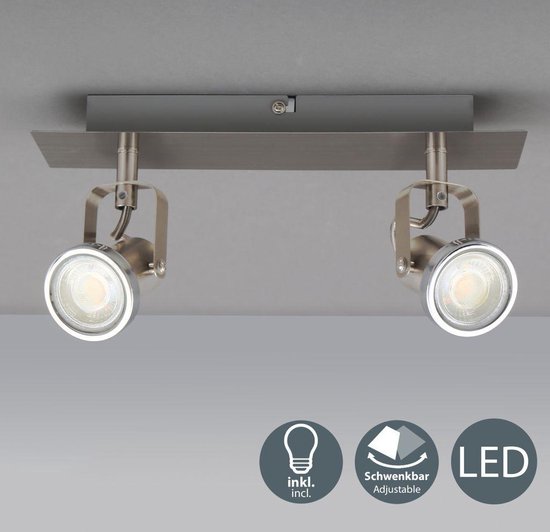 B.K.Licht Phoenix LED plafondlamp spots 2-lichts GU10 - warm wit licht ... B.K.Licht Phoenix LED plafondlamp spots 2-lichts GU10 - warm wit licht ...