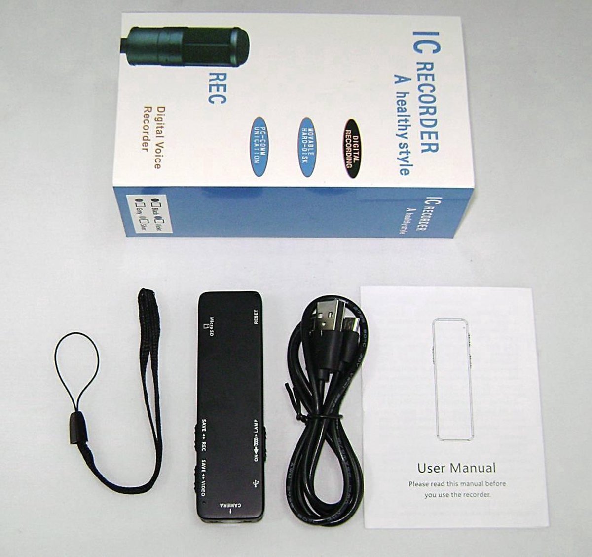 DVR Digitale Voice Recorder 8GB met verborgen SPY Camera en LED ...