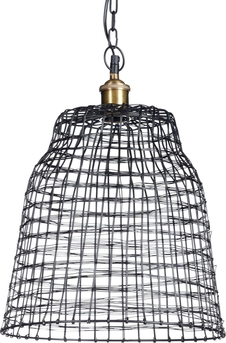 relaxdays hanglamp raster metaal zwart, kooi, plafondlamp, pendellamp ...