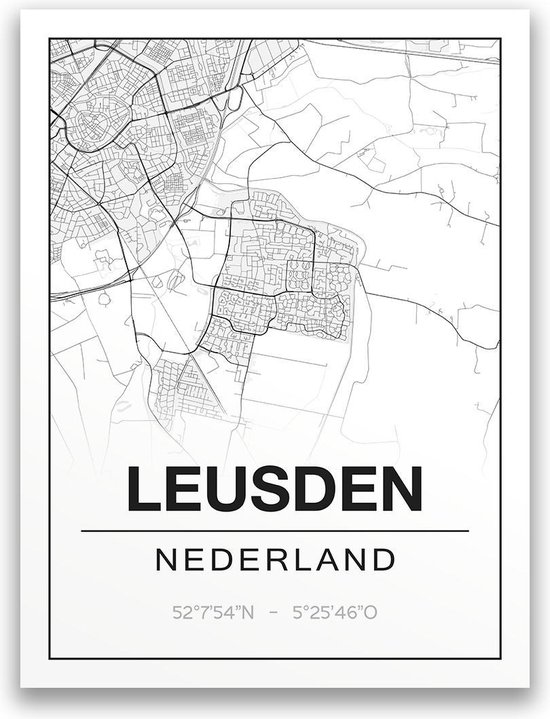 Studio216 Plattegrond Leusden - Kaart op stevig 350 grams papier - A4 | bol
