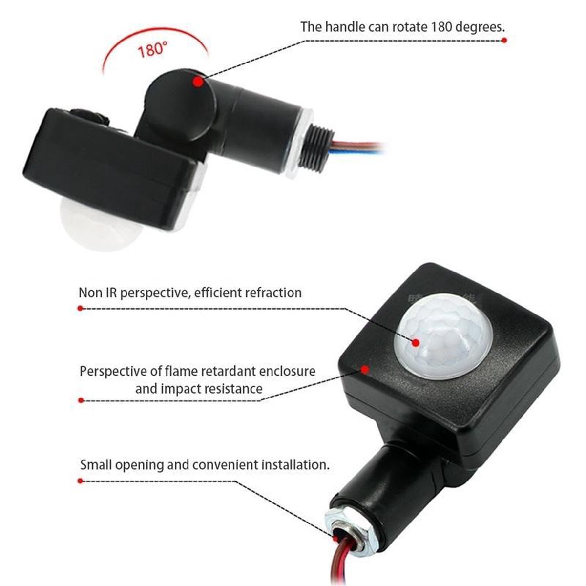 Automatische Beveiliging Pir Infrarood Bewegings Sensor Detector Muur Spots Schakelaar 