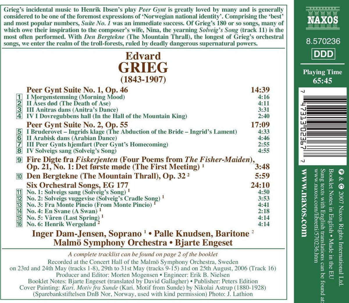 Peer Gynt Suites - Orchestral Songs, Knudsen | CD (album) | Muziek ...
