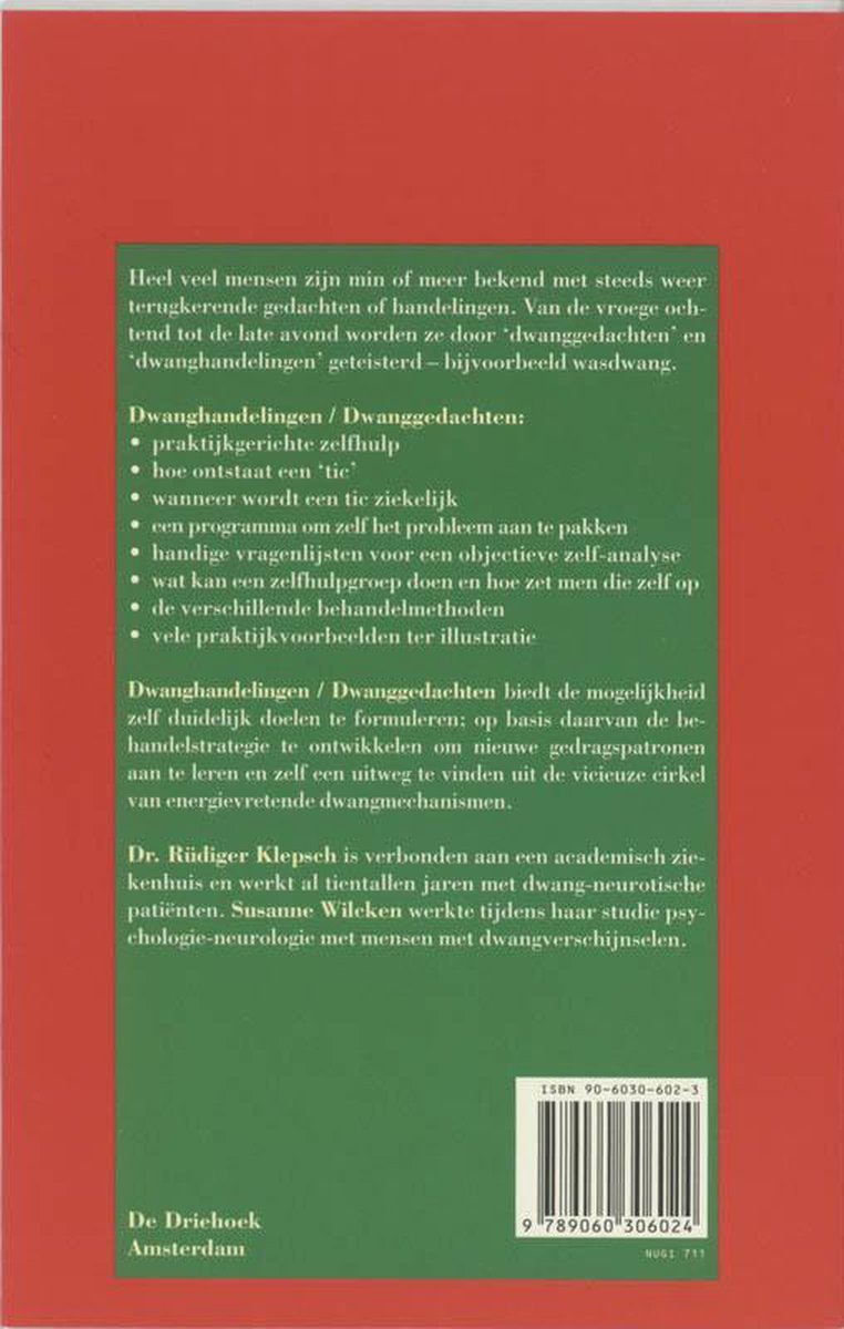 Dwanggedachten, Dwanghandelingen, Rüdiger Klepsch | 9789060306024 ...