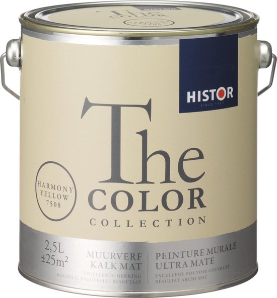 Histor The Color Collection Muurverf - 2,5 Liter - Harmony Yellow | bol