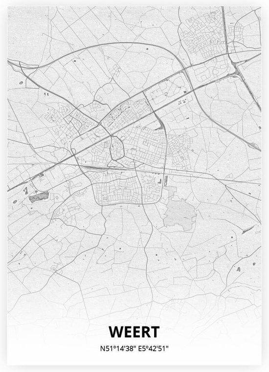 Weert plattegrond - A2 poster - Tekening stijl | bol