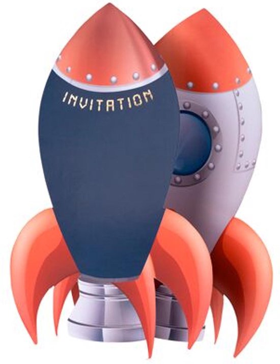 ARTIFETES - 8 kartonnen raket uitnodigingen - Decoratie > Kaarten | bol.com