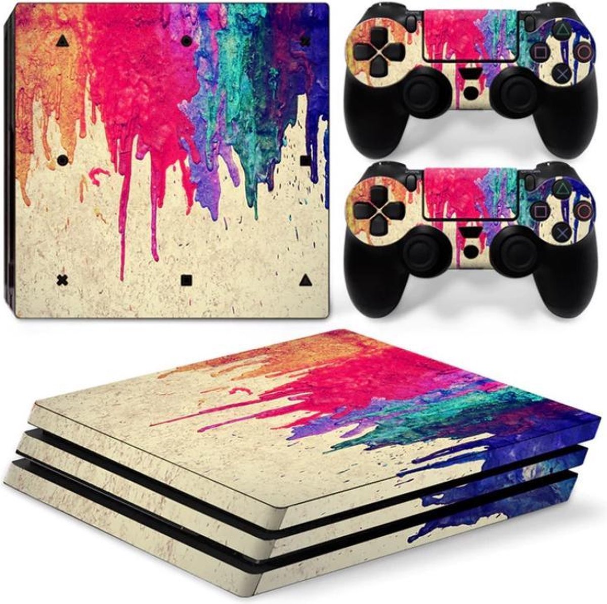 PS4 Pro Sticker Paint - PS4 Pro Verf Skin Sticker - 1 Console Skin + 2 ...