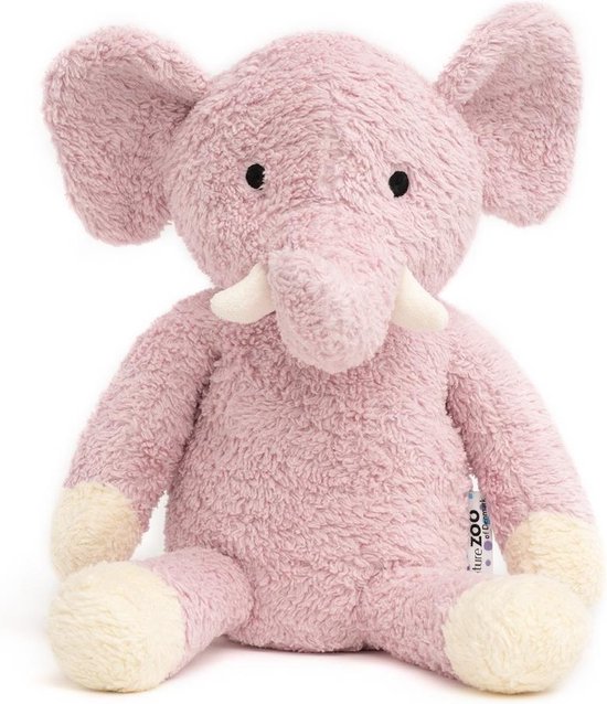 Naturezoo Knuffeldier Olifant Xl Biologisch 30 Cm Roze | bol.com