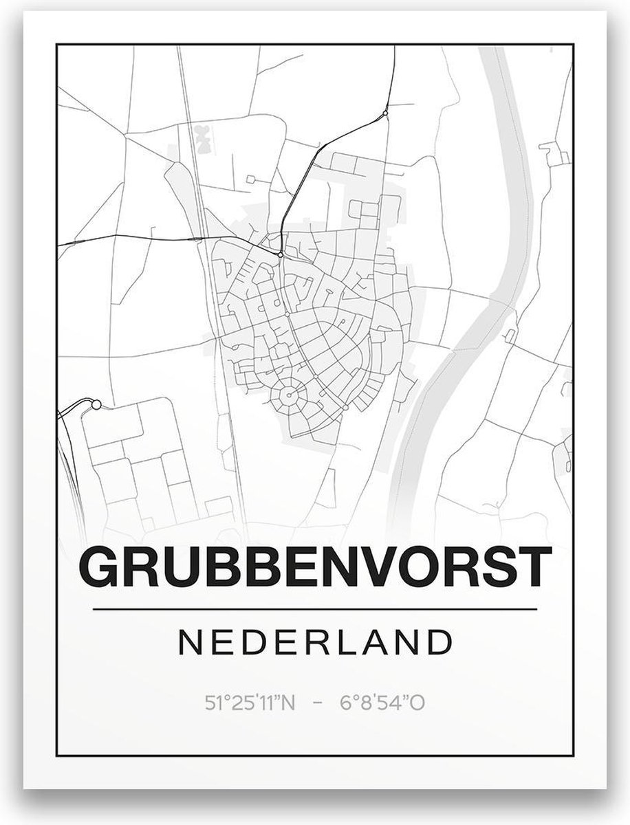 Poster/plattegrond GRUBBENVORST - 30x40cm | bol.com