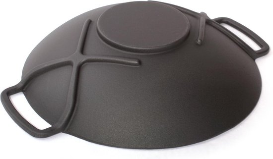 Gietijzeren wok mat zwart, 35cm - Surel | bol