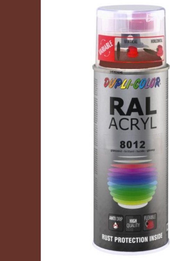 Motip Dupli-Color Spuitbus Acryl Hoogglans - RAL 8012 Roodbruin | bol.com