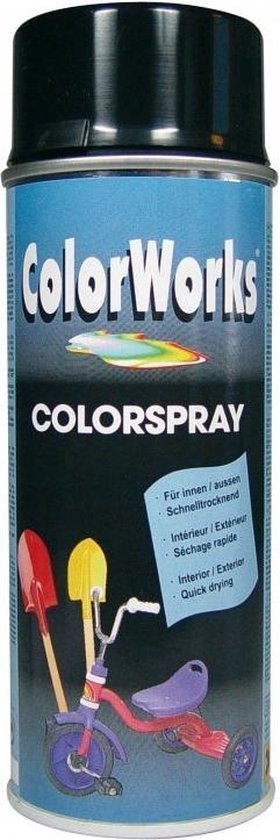 Colorworks Colorspray - Hoogglans Zwart - Voor hout, metaal, kunststof ...