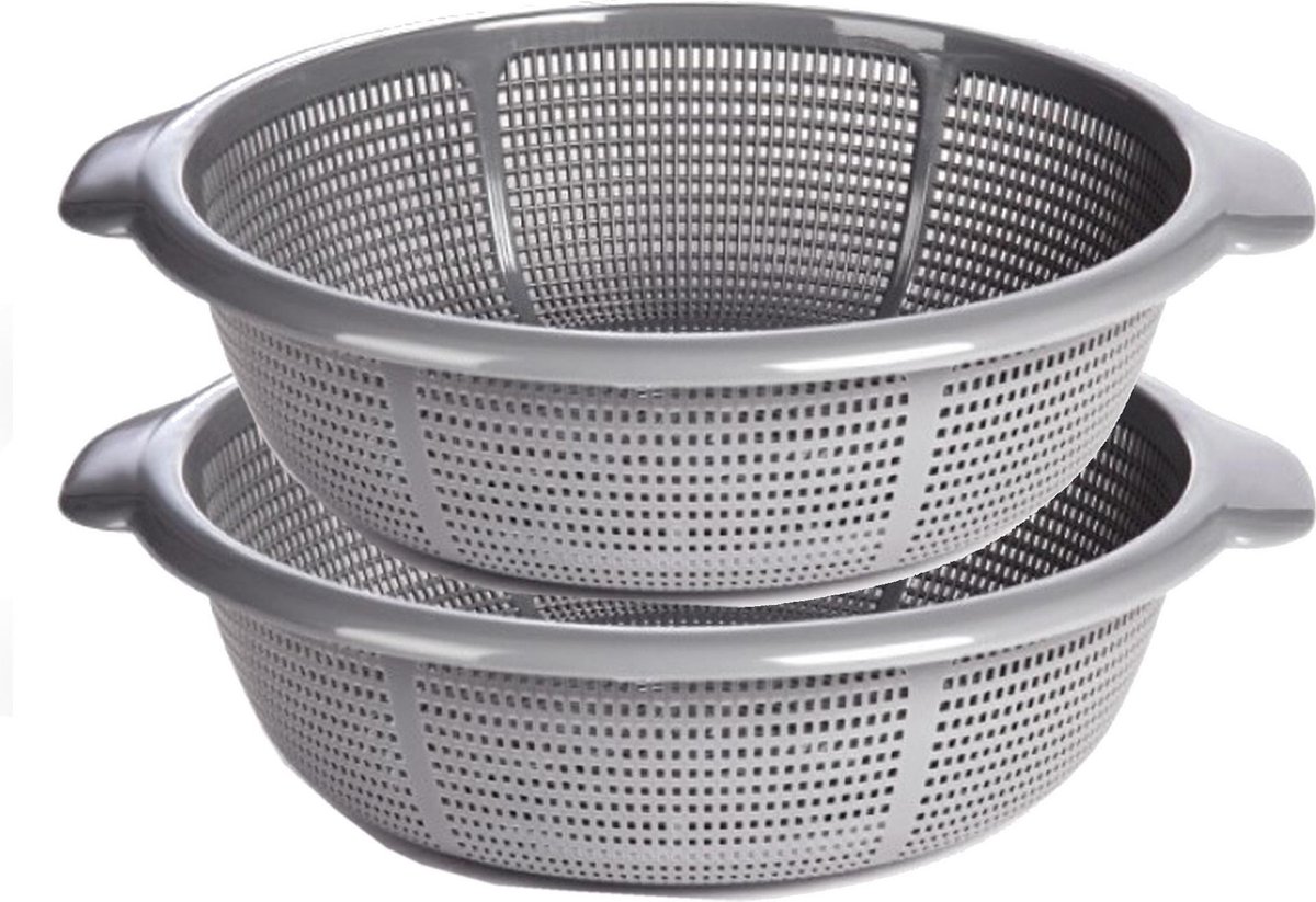 2x stuks Kunststof vergiet zilver - 31 cm - Plastic vergieten keuken ...