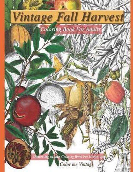 Vintage Fall harvest coloring book for adults, Color Me Vintage ...
