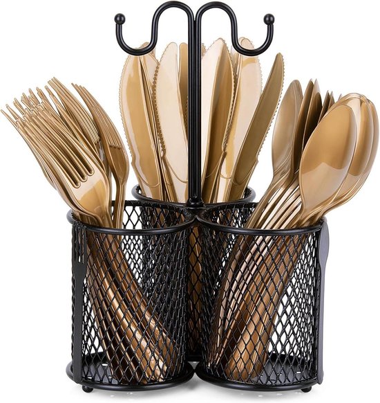 3-in-1 keukengerei manden bestekhouder met handvat haak - opslag ...