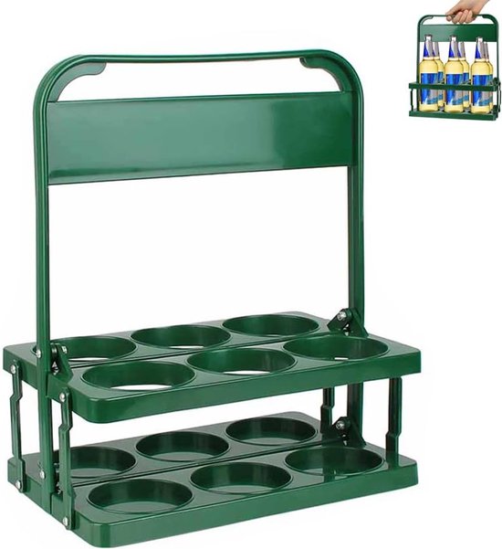 Flessendrager 6 flessen - opvouwbare flessenmand, plastic flessendrager ...