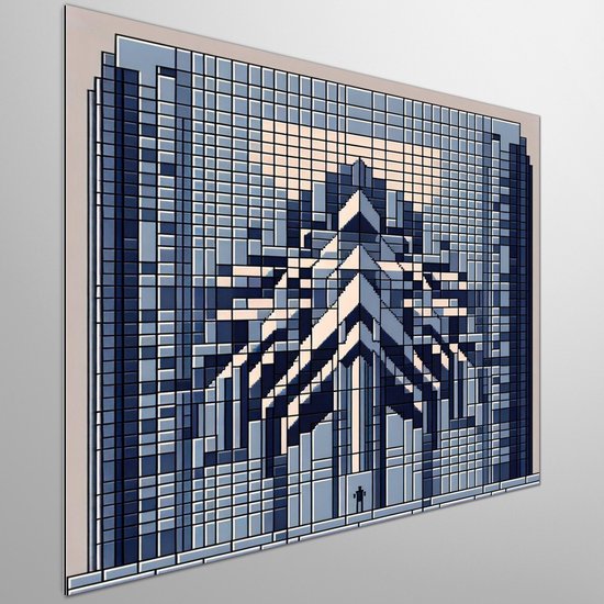 Pixel art relief schilderij | Pixelated dimensions: a three-dimensional ...