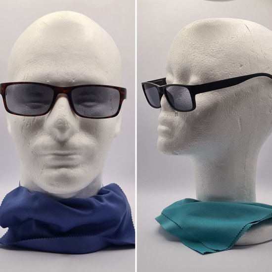 Unisex bril op sterkte +2,5 met etui en doekje, getinte grijze/zwarte ...
