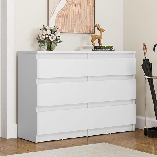 Commode - Meuble de Chambre Contemporain à 6 tiroirs - Grande Commode ...