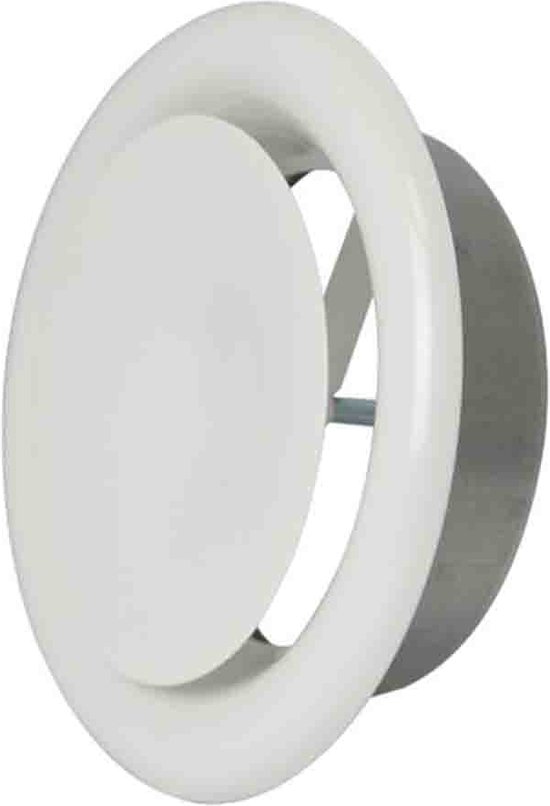 Ventilatie toevoer ventiel metaal Ø125 mm RAL 9010 met montagebus - DVS ...