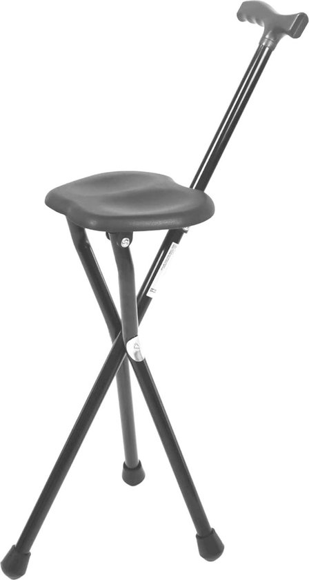 Wandelstok met Zitje voor Senioren - Opvouwbare Wandelstok met Stoel ...