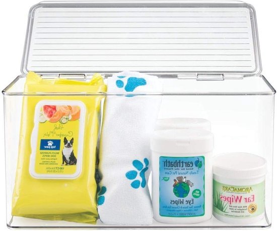 Stackable Plastic Storage Box with Lid - Transparent - Organize and ...