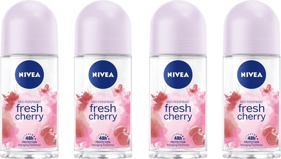 Nivea Deo Roller - Fresh Cherry 4 x 50 ml | bol