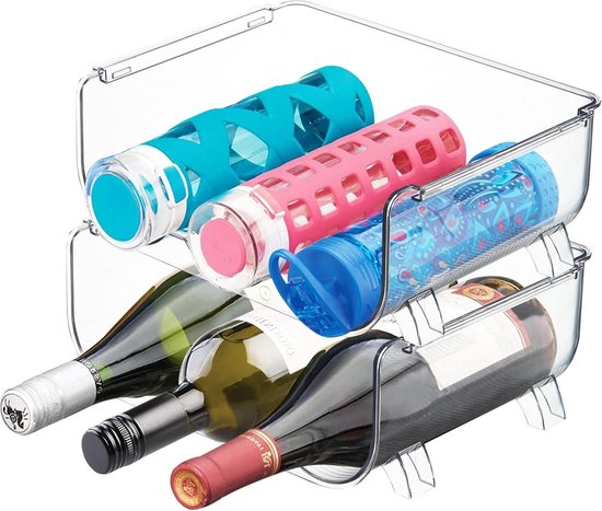 Stapelbare flessenrek 2 stuks - Wijnrek voor 6 flessen - Plastic ...