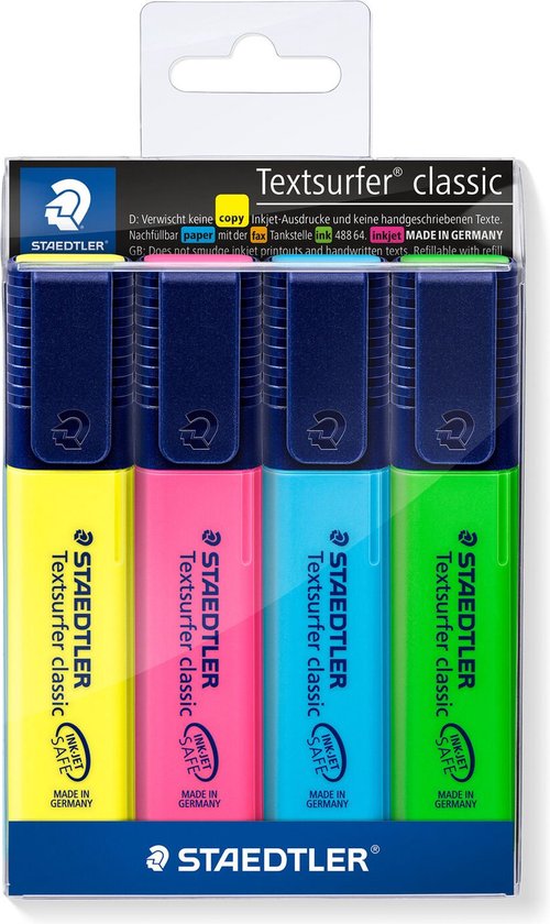 STAEDTLER Textsurfer classic tekstmarker - set 4 st | bol