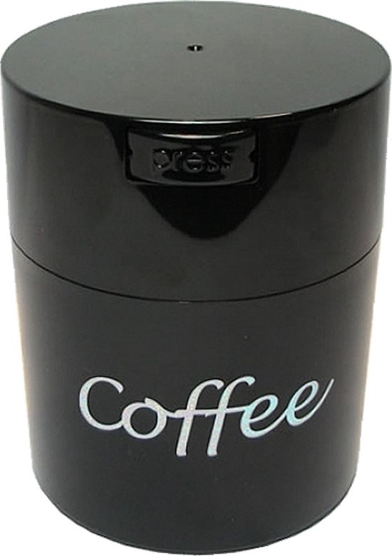 Coffeevac 0,8 liter/250 g solid black cap, coffee print | bol