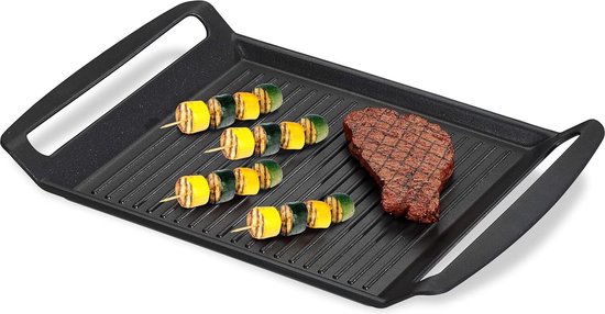 Gas- & Elektro Grillplaat 23x26 cm - Voor Fornuis - Anti-aanbaklaag ...