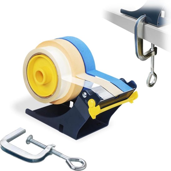Tape Dispenser Houder met Cutter - Montage C-klem - Multi Roll - 3 inch ...