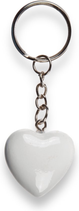 Sleutelhanger Hartje Wit | bol