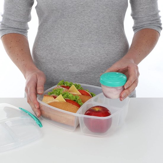 Yoghurt beker to go Triple Split Lunch Box met Yoghurt Pot 2L ...