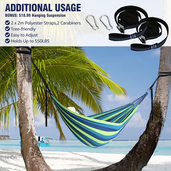 Hangmat met standaard en boom riemen - eenvoudige montage en draagbaar ...
