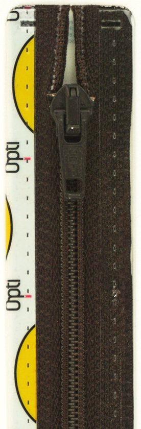 Opti 4802 S60 spiraalrits 6mm deelbaar 65 cm met fulda ritsentrekker Donker Bruin | bol