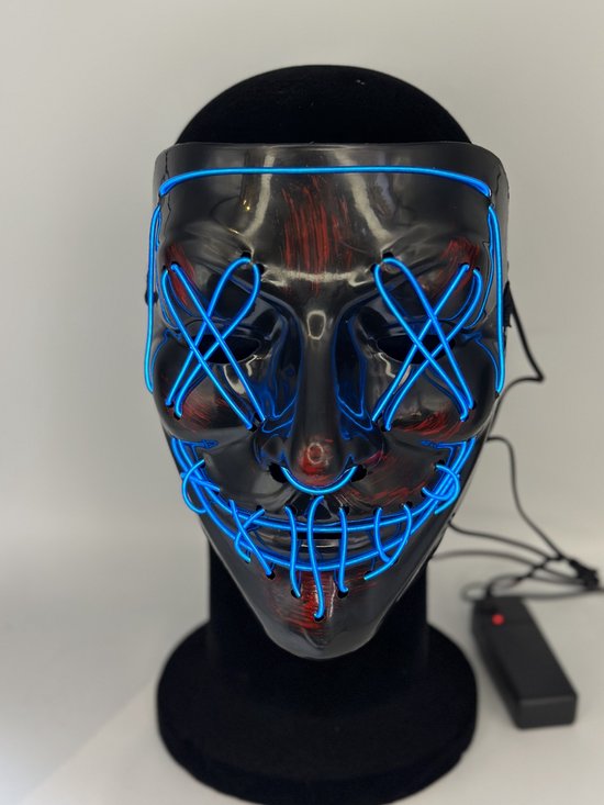 LED masker blauw, met 3 lichtstanden - Purge masker - LED masker ...