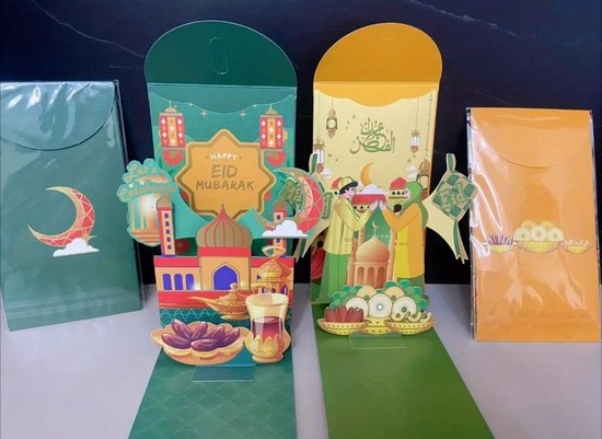 2 stuks Eid Mubarak 3D Flip-top Geldzakje | bol