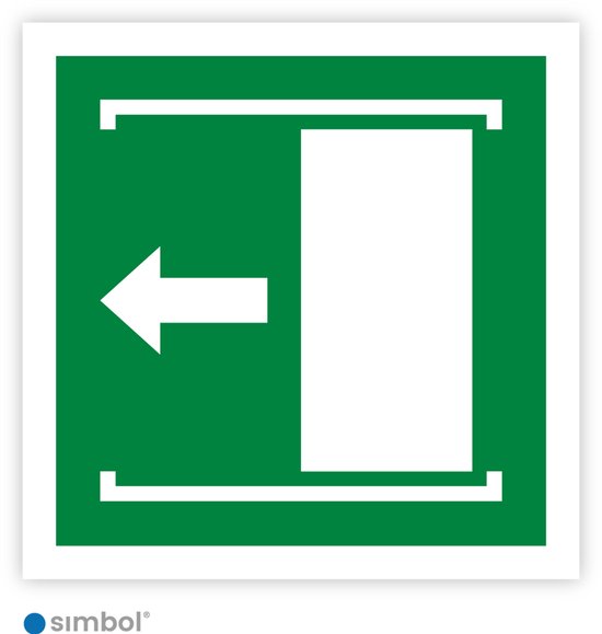 Simbol® - Sticker Deur schuift naar links (E034) - Formaat 15 x 15 cm. | bol