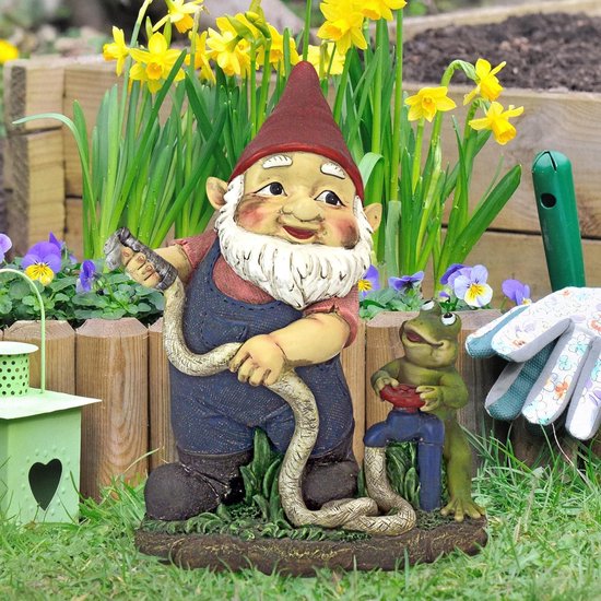 Standbeeld - Brandweerman Franz en zijn kikker brandweer-tuinkabouter ...