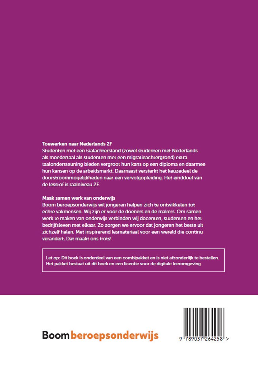 Keuzedelen - Keuzedeel Toewerken naar Nederlands 2F combipakket ...