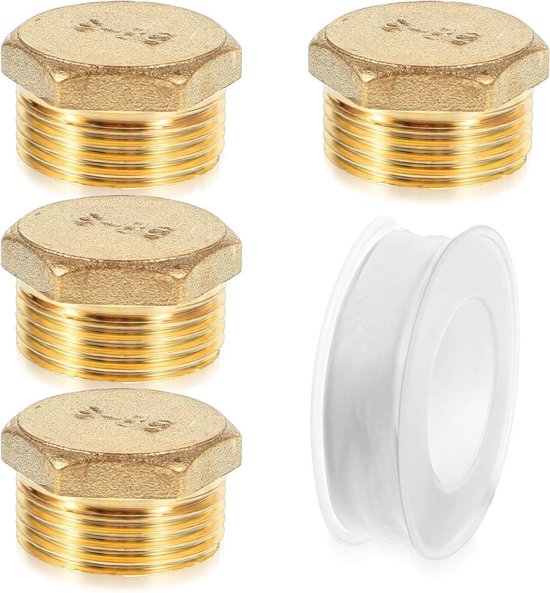 3/4 inch messing blinde stop - 4 stuks | bol