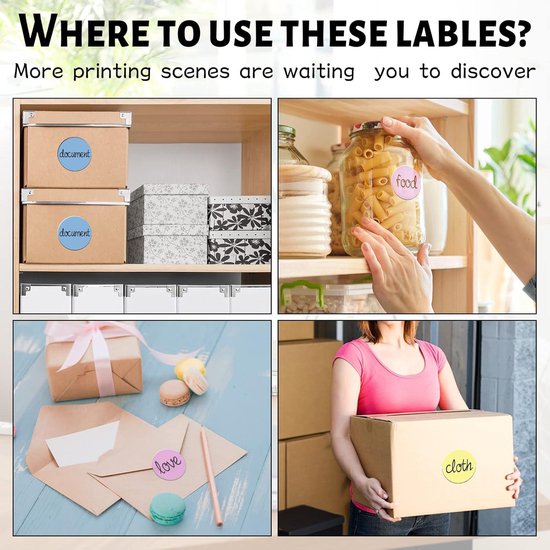 1500 Stuks 3 Rollen Ronde Thermische Stickers voor Kleine Bedrijven DIY ...