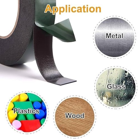 dubbelzijdige tape 19mm x 5 meter - tape - plakband - tweezijdige tape - kleefband | bol