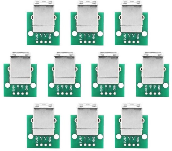 USB Type B Female Socket Breakout Board 2.54mm Pitch Adapter Connector ...