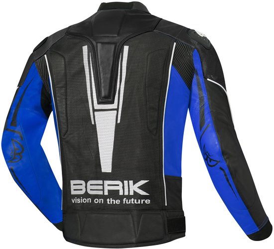 Berik Street Zwart Blauw Leren Motorjas - Maat 50 - Jas | bol