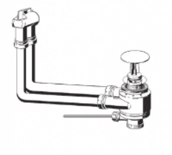 Ledikant afvoer- en overloopset flow 616-901, chroom, B616-901 | bol